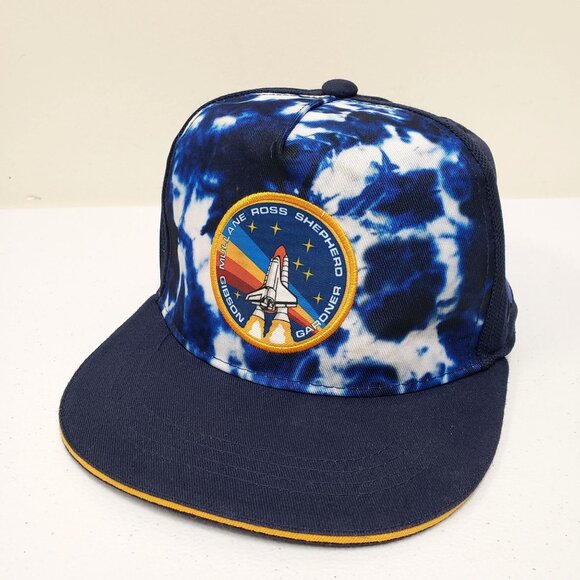 Nasa | Accessories | Nasa Space Shuttle Blue Tie Dye Mesh Snapback Cap ...